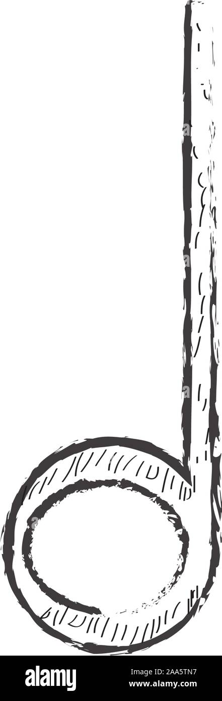 Isoalted half note sketch. Musical note - Vector illustration Stock ...