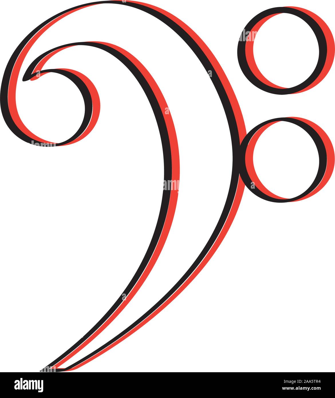 Isolated bass clef icon. Musical note - Vector Stock Vector Image & Art ...