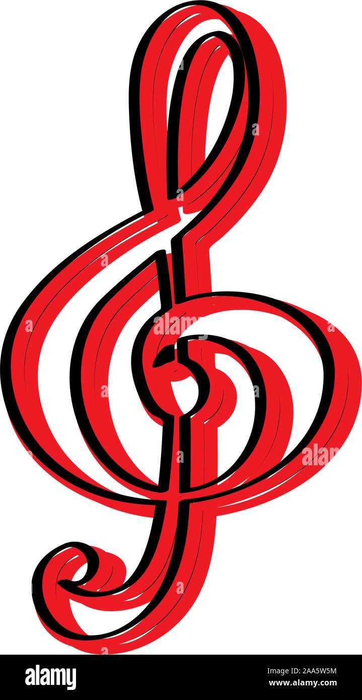Isolated treble clef icon. Musical note - Vector Stock Vector Image ...
