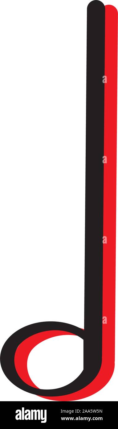 Isoalted half note icon. Musical note - Vector illustration Stock ...