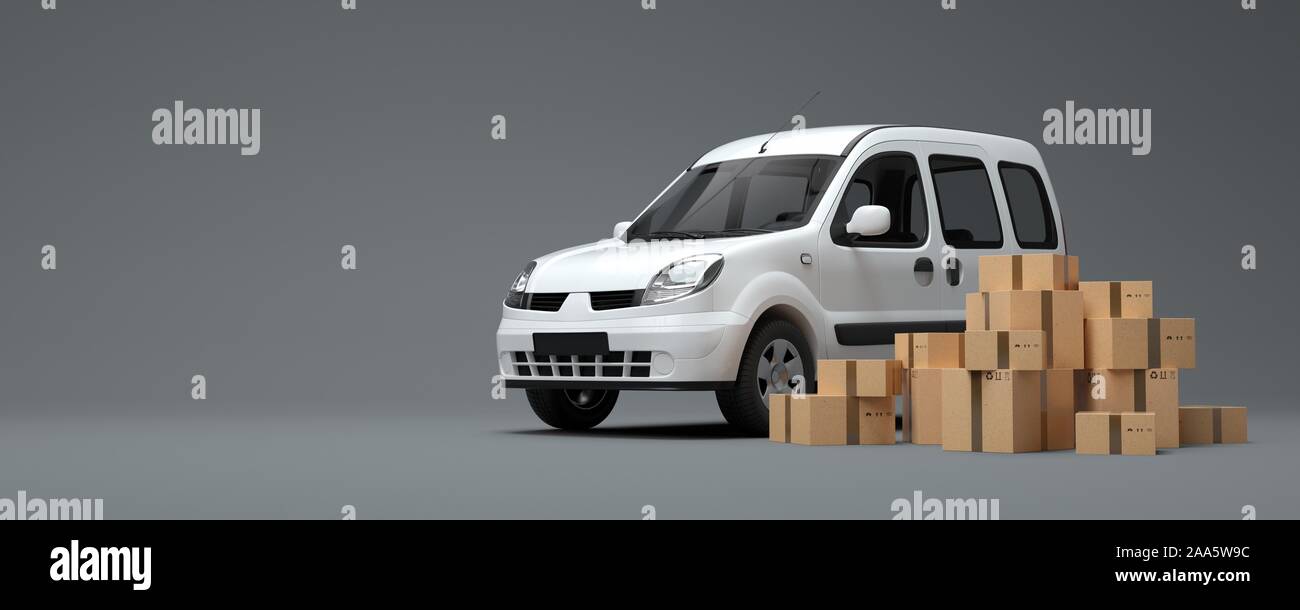 White delivery van hi-res stock photography and images - Alamy