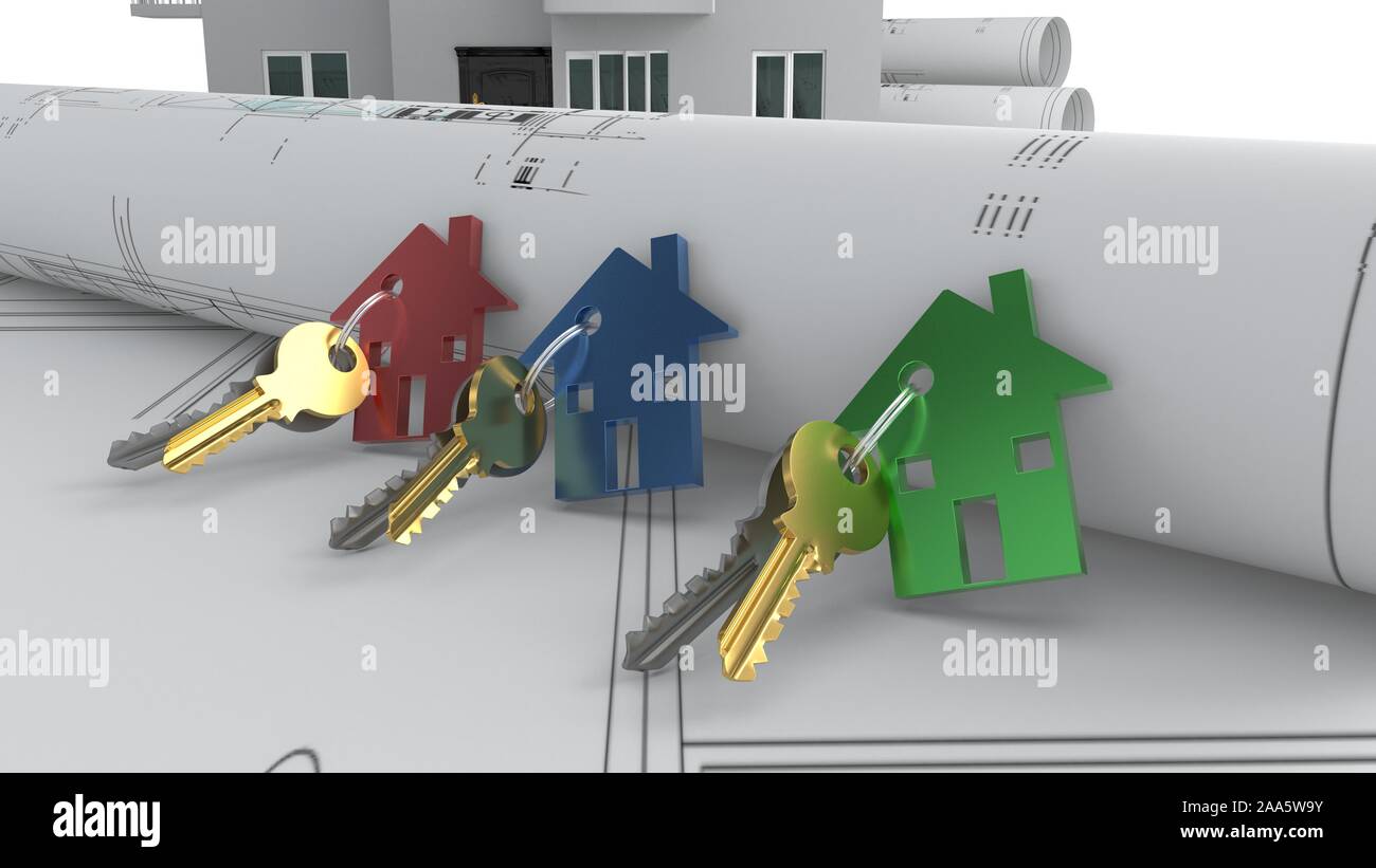 Key project delivery concept, 3d render Stock Photo - Alamy