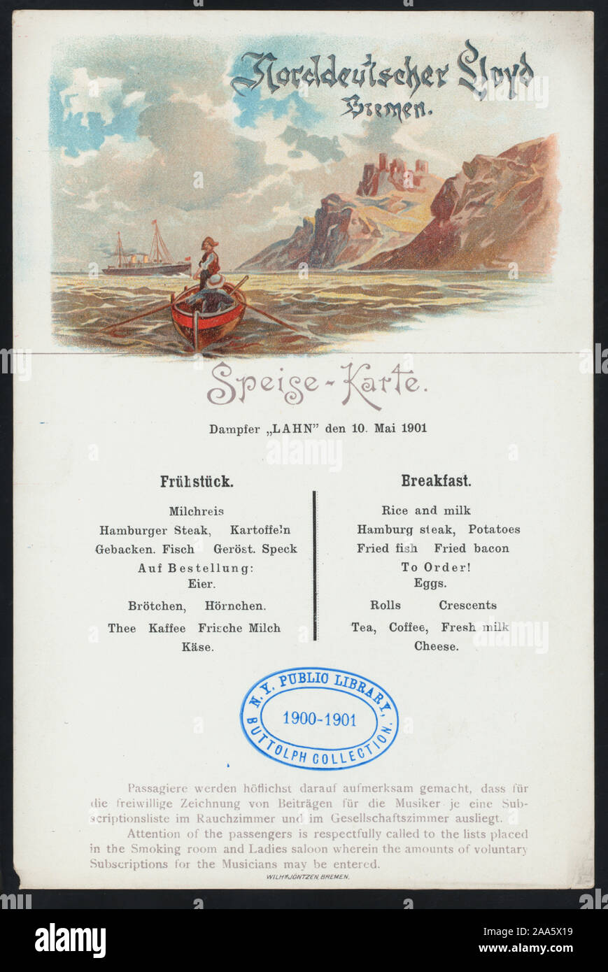 MENU IN BOTH GERMAN & ENGLISH Citation/Reference: 1901-1224; BREAKFAST ...