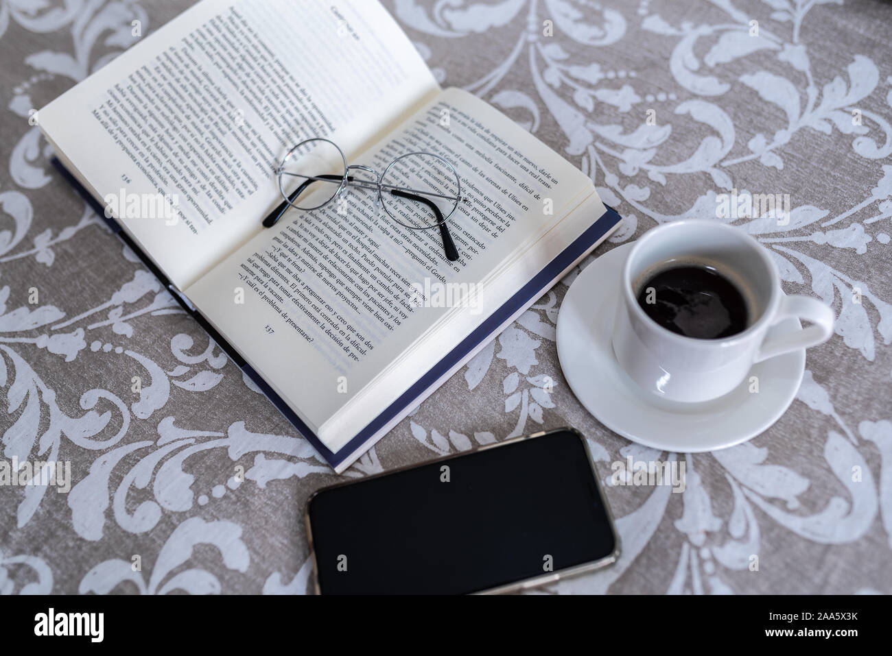 studying with coffee Stock Photo - Alamy