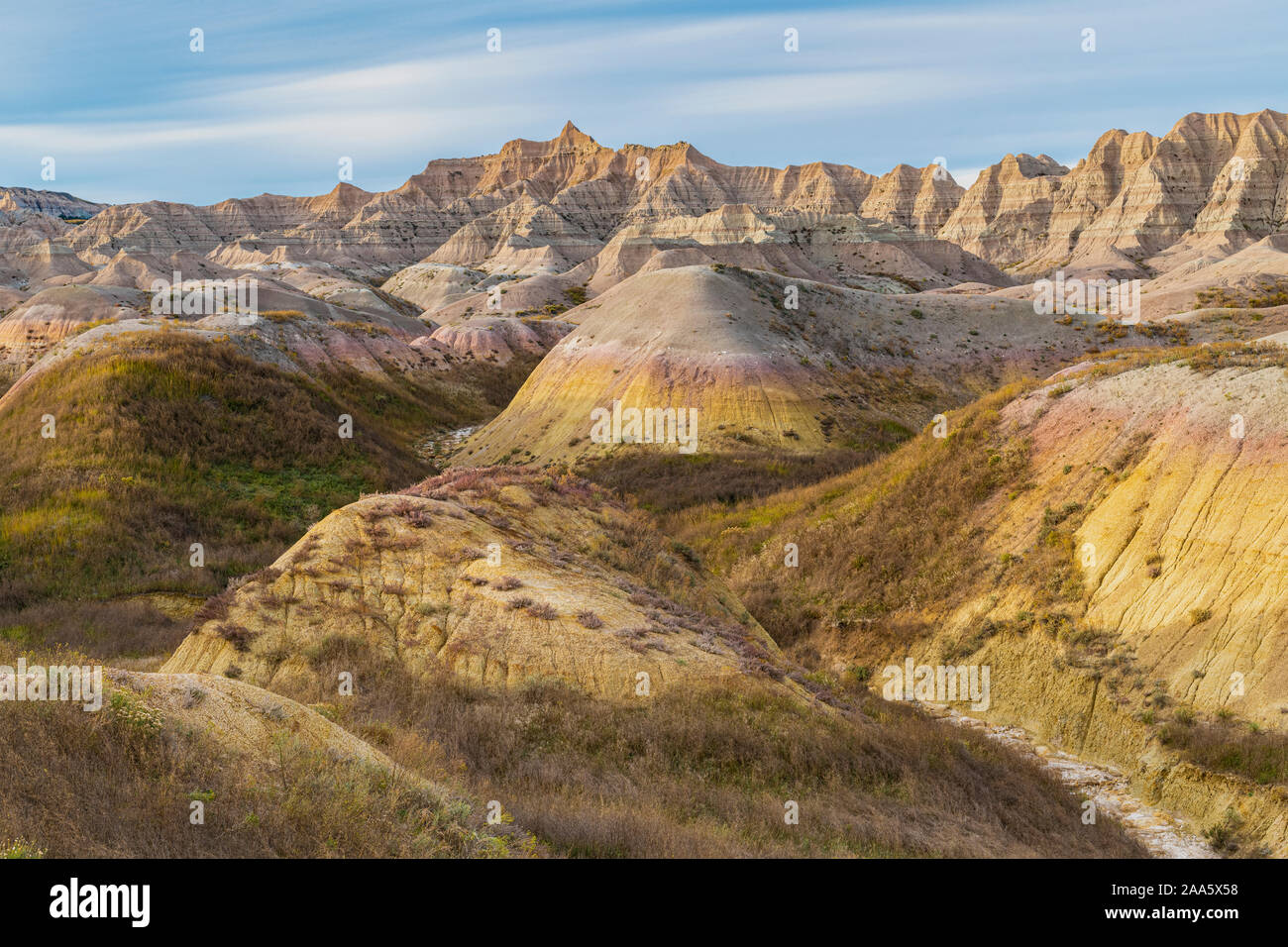 Yellow Mounds, Yellow Mounds Overlook, Badlands National Park, S ...