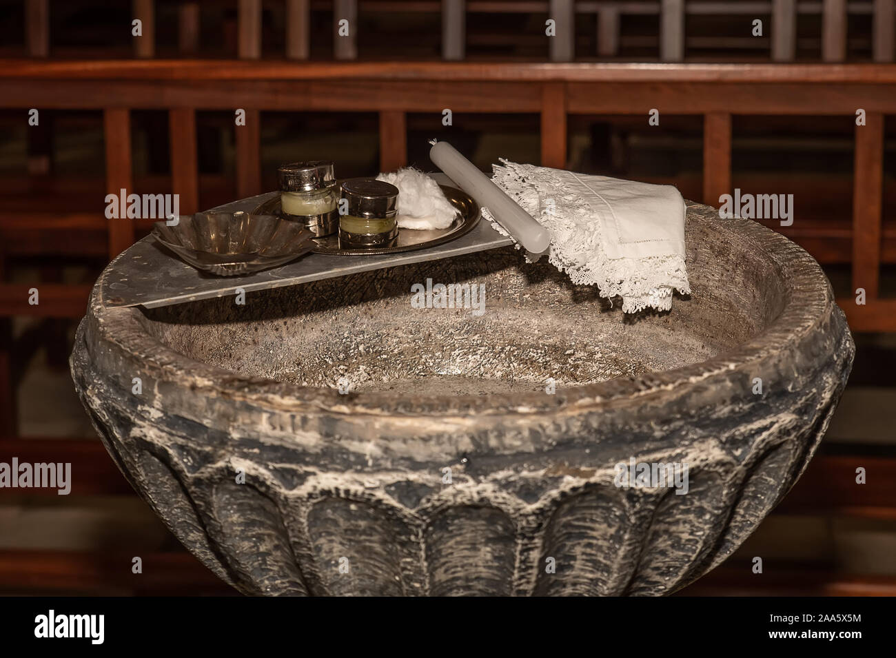 Child hand holy water hi-res stock photography and images - Alamy