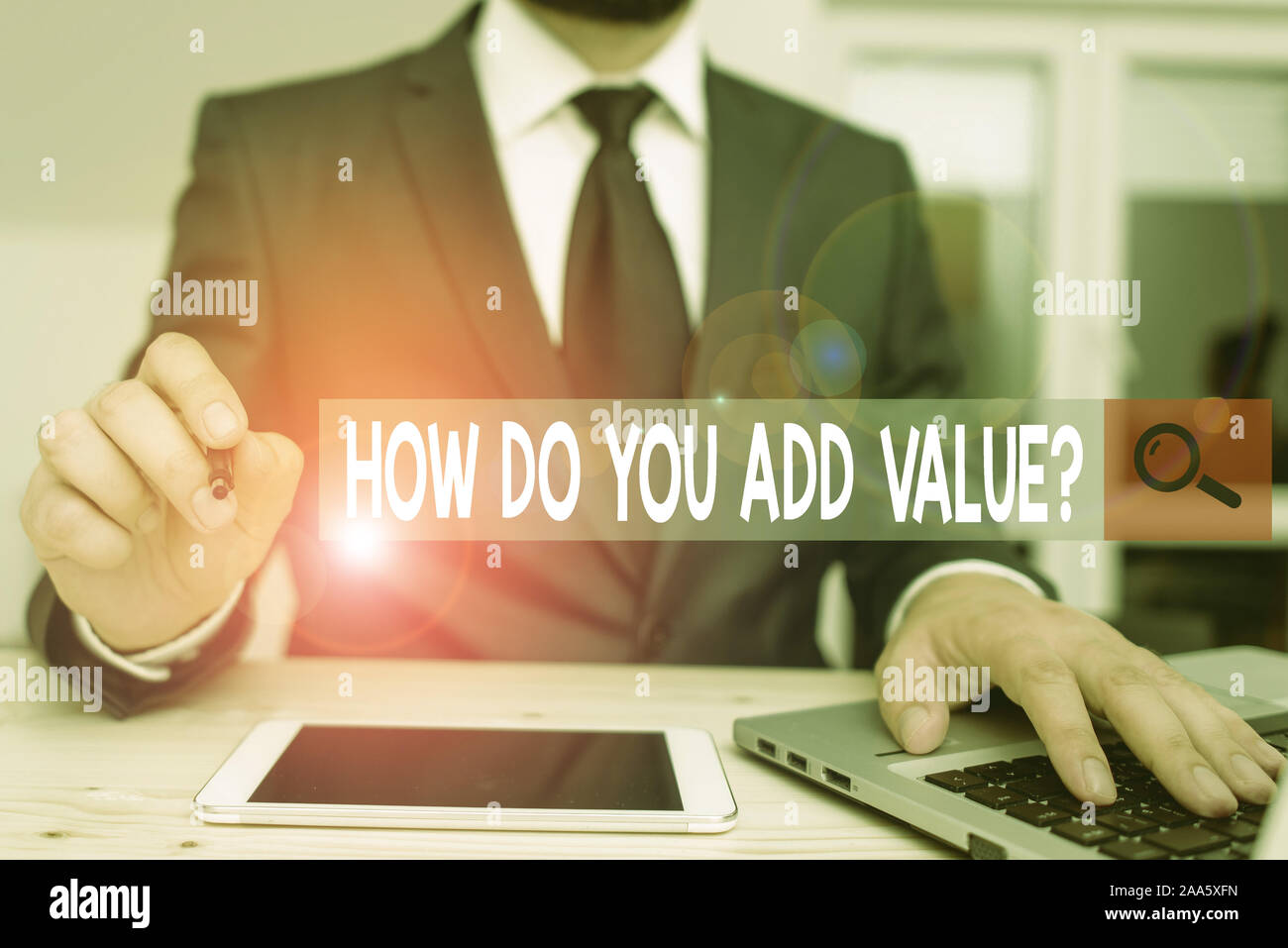Text sign showing How Do You Add Value Question. Business photo text ...