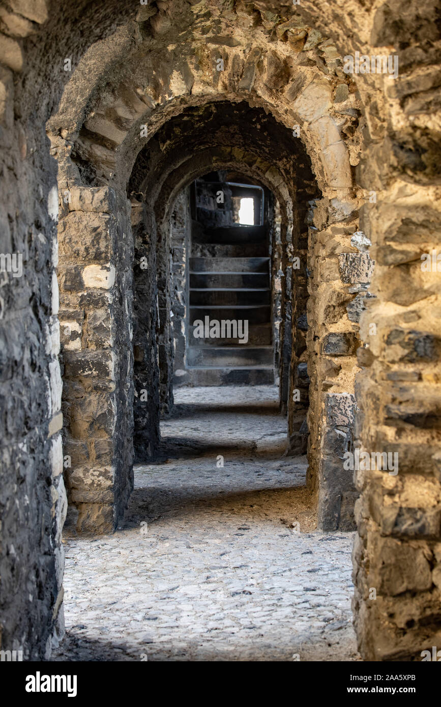 medieval arches in an old castle Stock Photo - Alamy