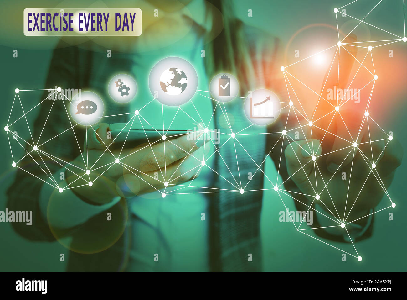 Text sign showing Exercise Every Day. Business photo text move body ...