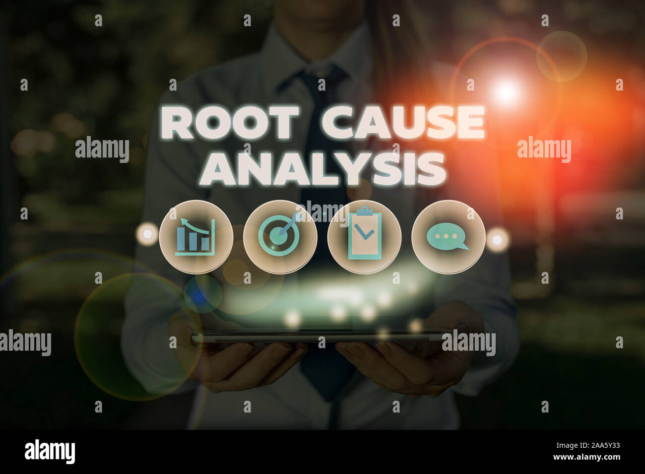 Conceptual hand writing showing Root Cause Analysis. Concept meaning Method of Problem Solving ...