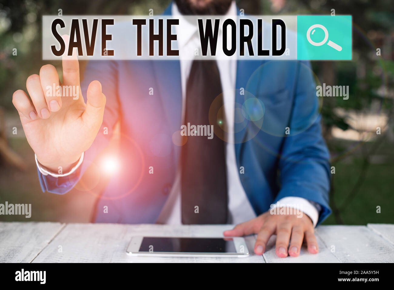 Conceptual hand writing showing Save The World. Concept meaning Protect ...