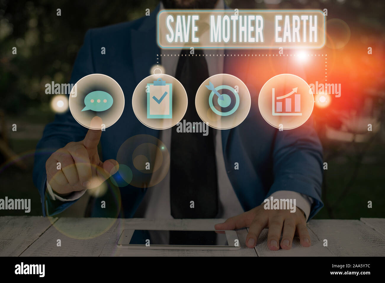 Text sign showing Save Mother Earth. Business photo showcasing doing ...
