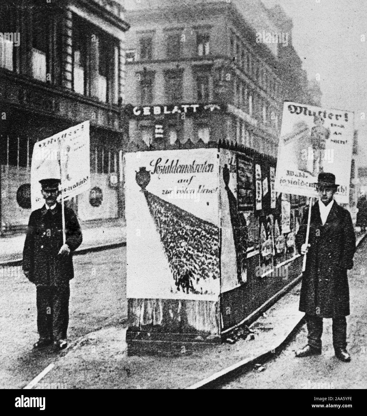 German Revolution - Election in Germany. Placards and posters of the ...