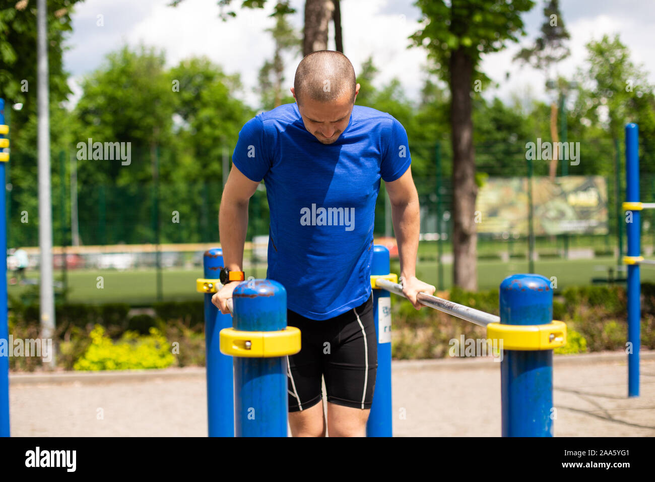 Outdoor workout park bar hi-res stock photography and images - Alamy