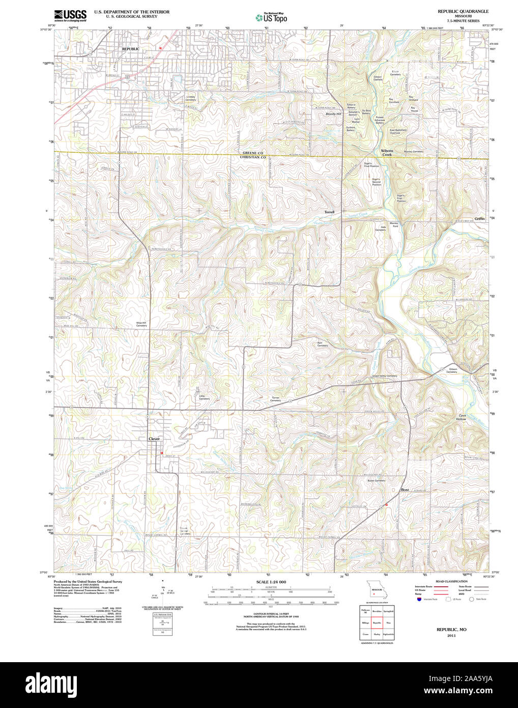 Map of republic missouri hi-res stock photography and images - Alamy