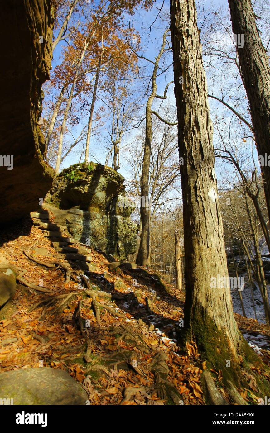 Hemlock Cliffs in Autumn, Indiana Stock Photo - Alamy