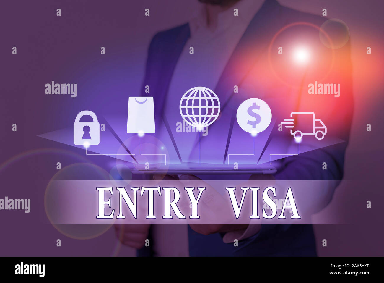 Text sign showing Entry Visa. Business photo showcasing permission to ...