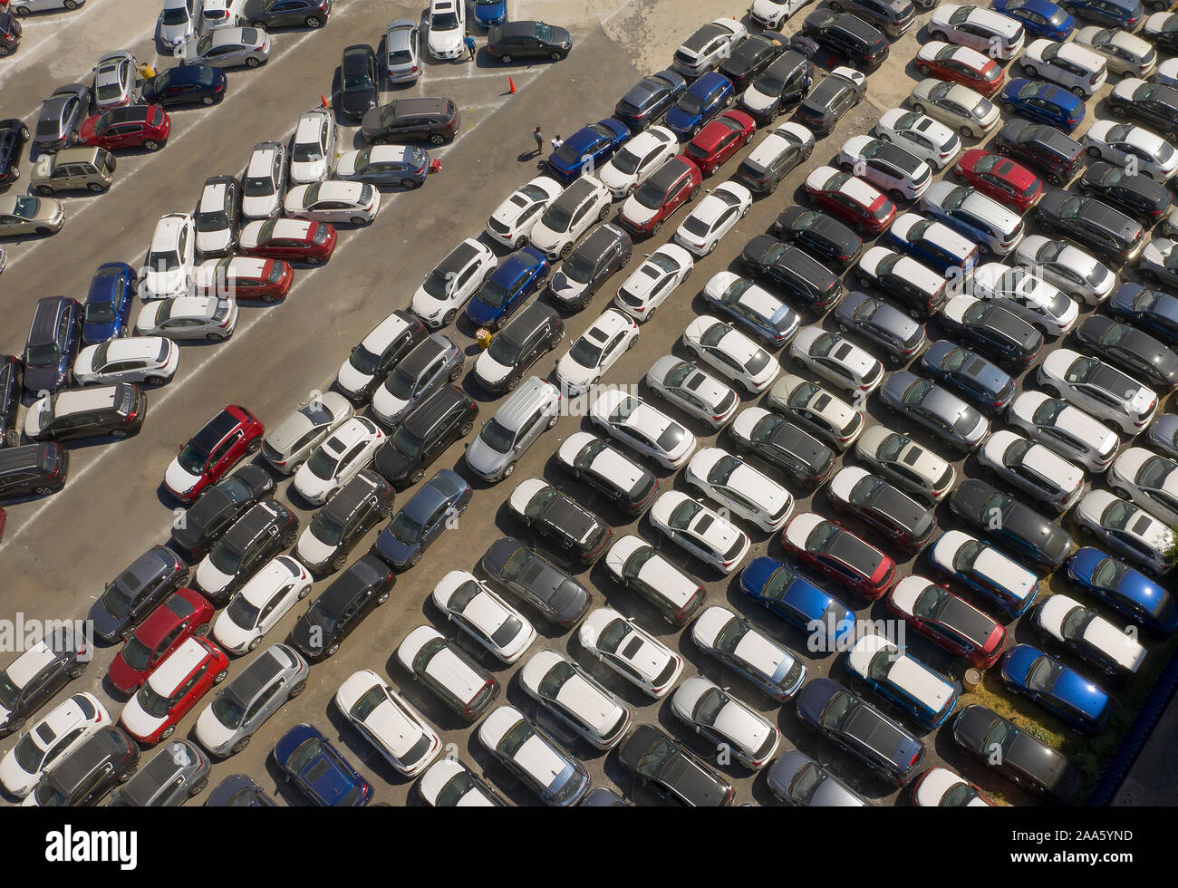 Aerial view of cars Stock Photo - Alamy