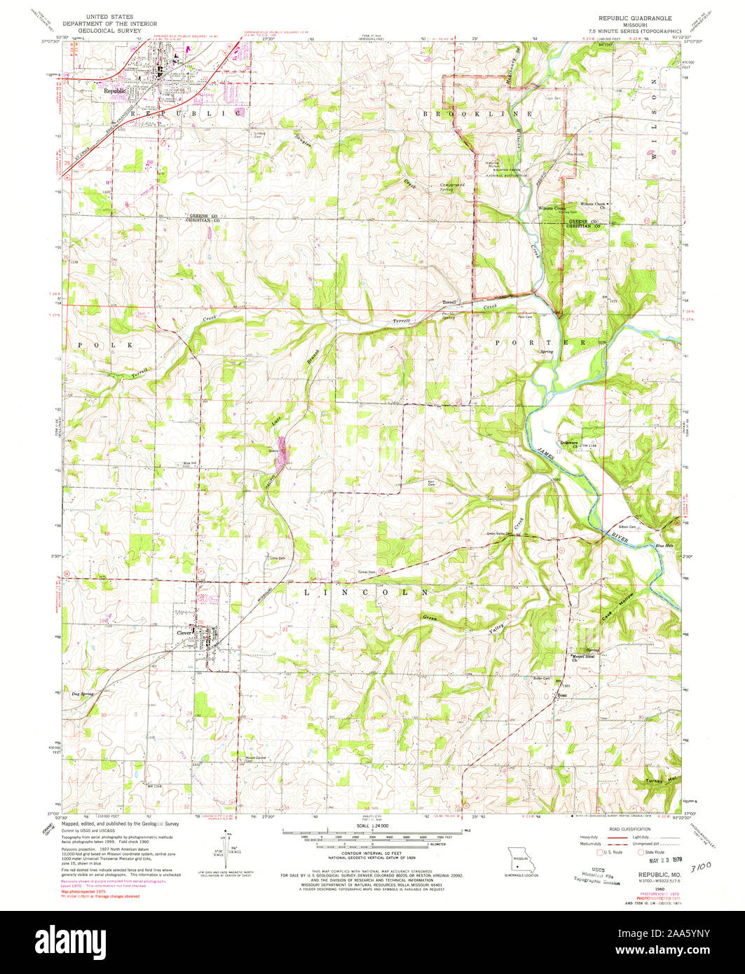 Map of republic missouri hi-res stock photography and images - Alamy
