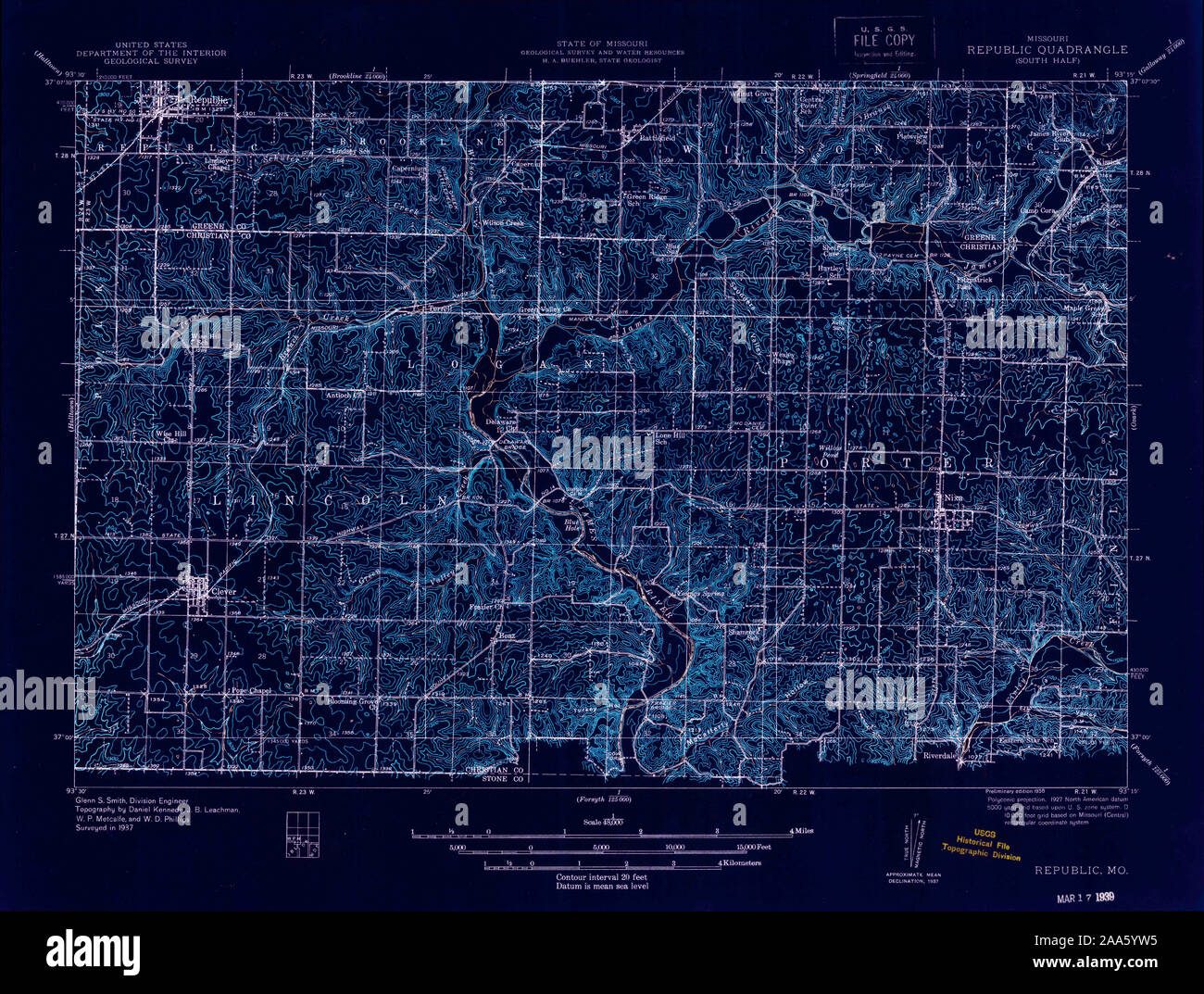 Map of republic missouri hi-res stock photography and images - Alamy