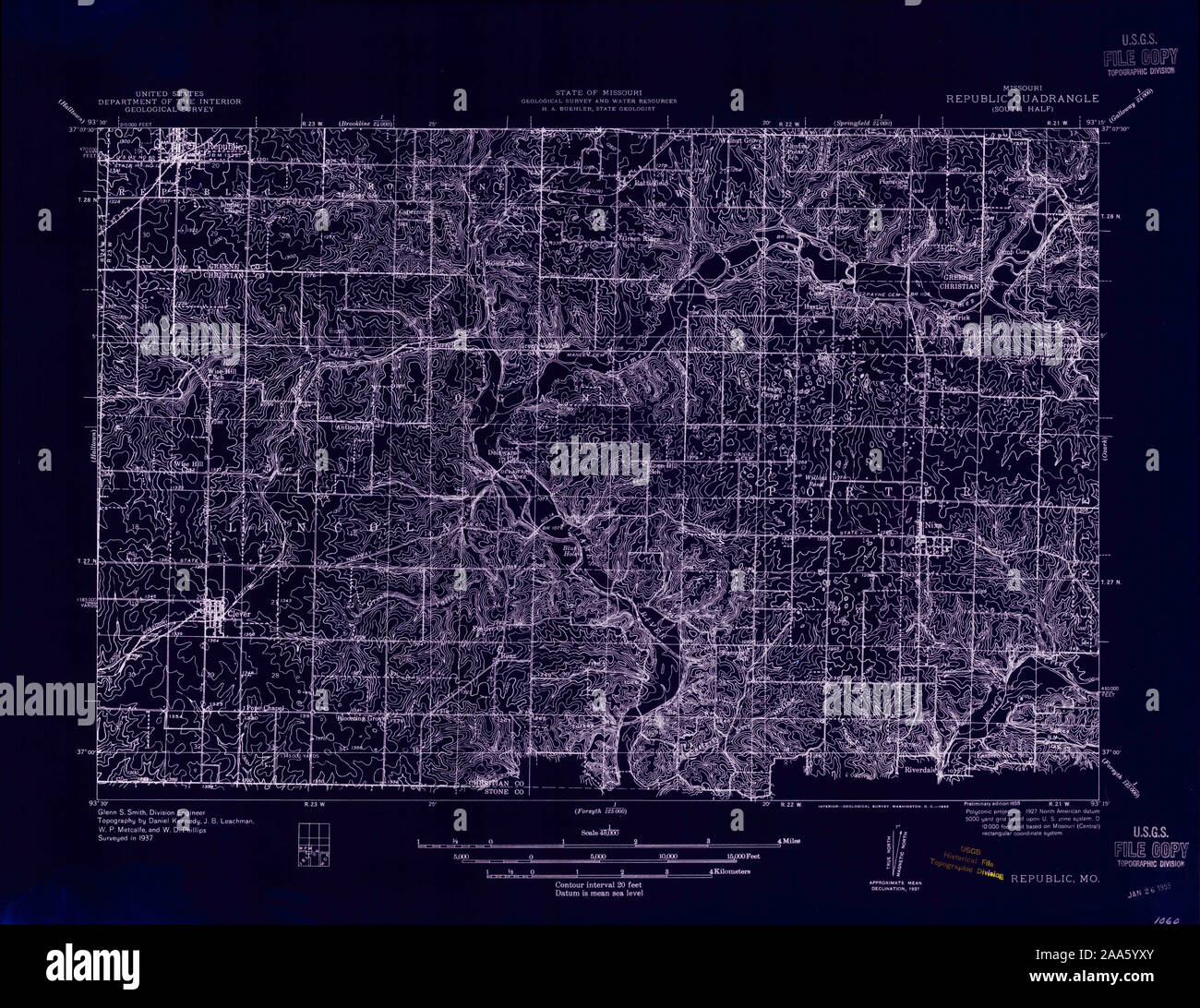Map of republic missouri hi-res stock photography and images - Alamy