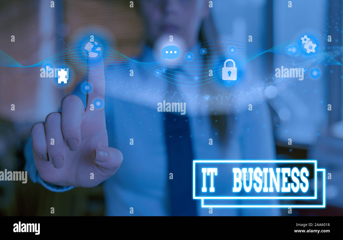 Writing note showing It Business. Business concept for organization ...