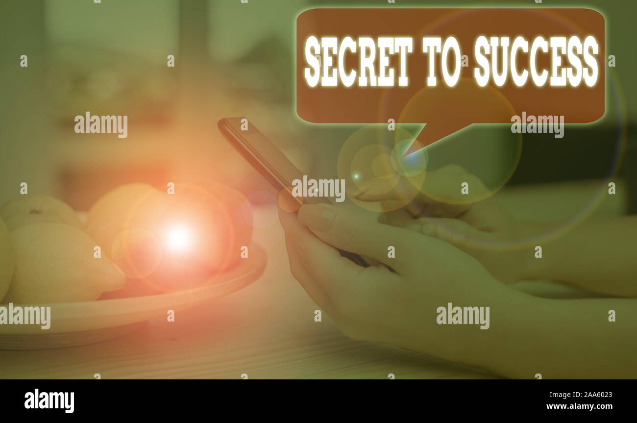 Writing note showing Secret To Success. Business concept for ...