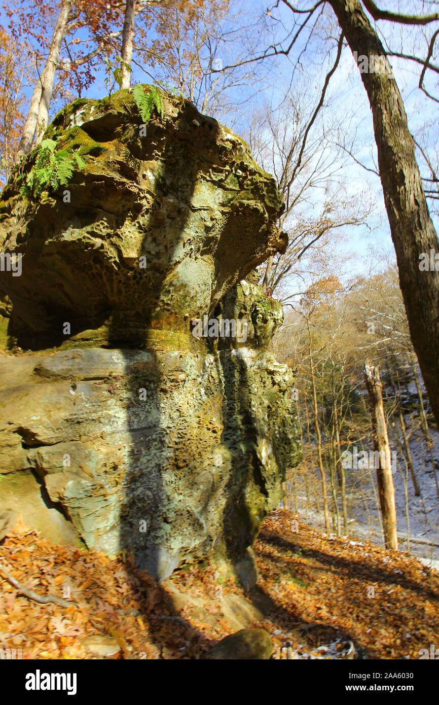 Hemlock Cliffs in Autumn, Indiana Stock Photo - Alamy