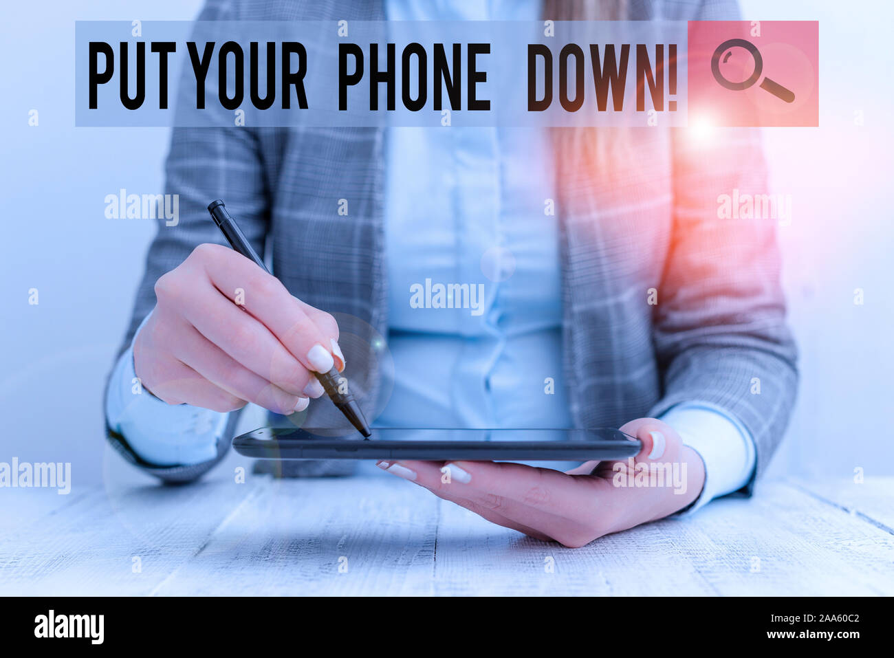 Writing note showing Put Your Phone Down. Business concept for end ...