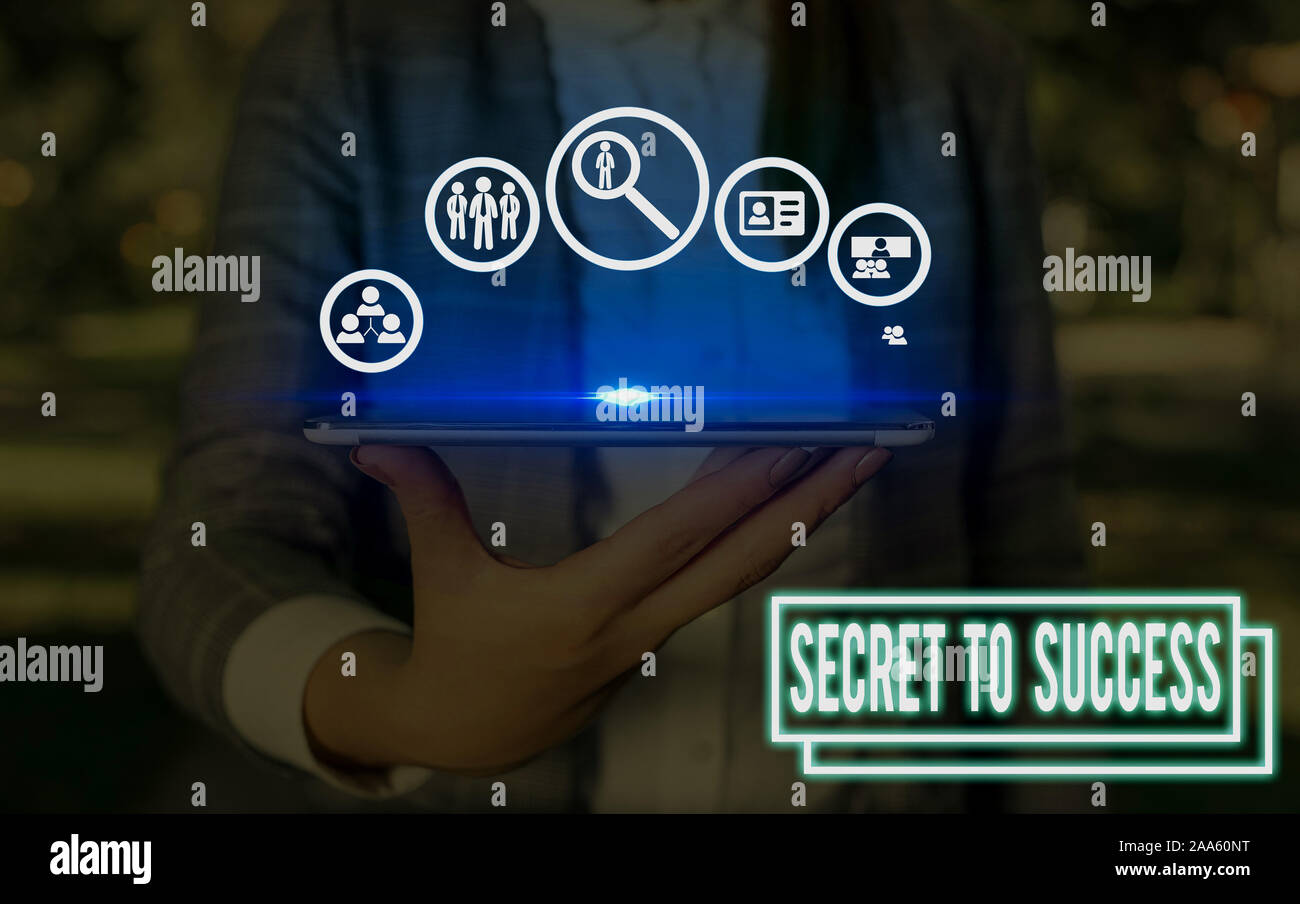 Writing note showing Secret To Success. Business concept for ...