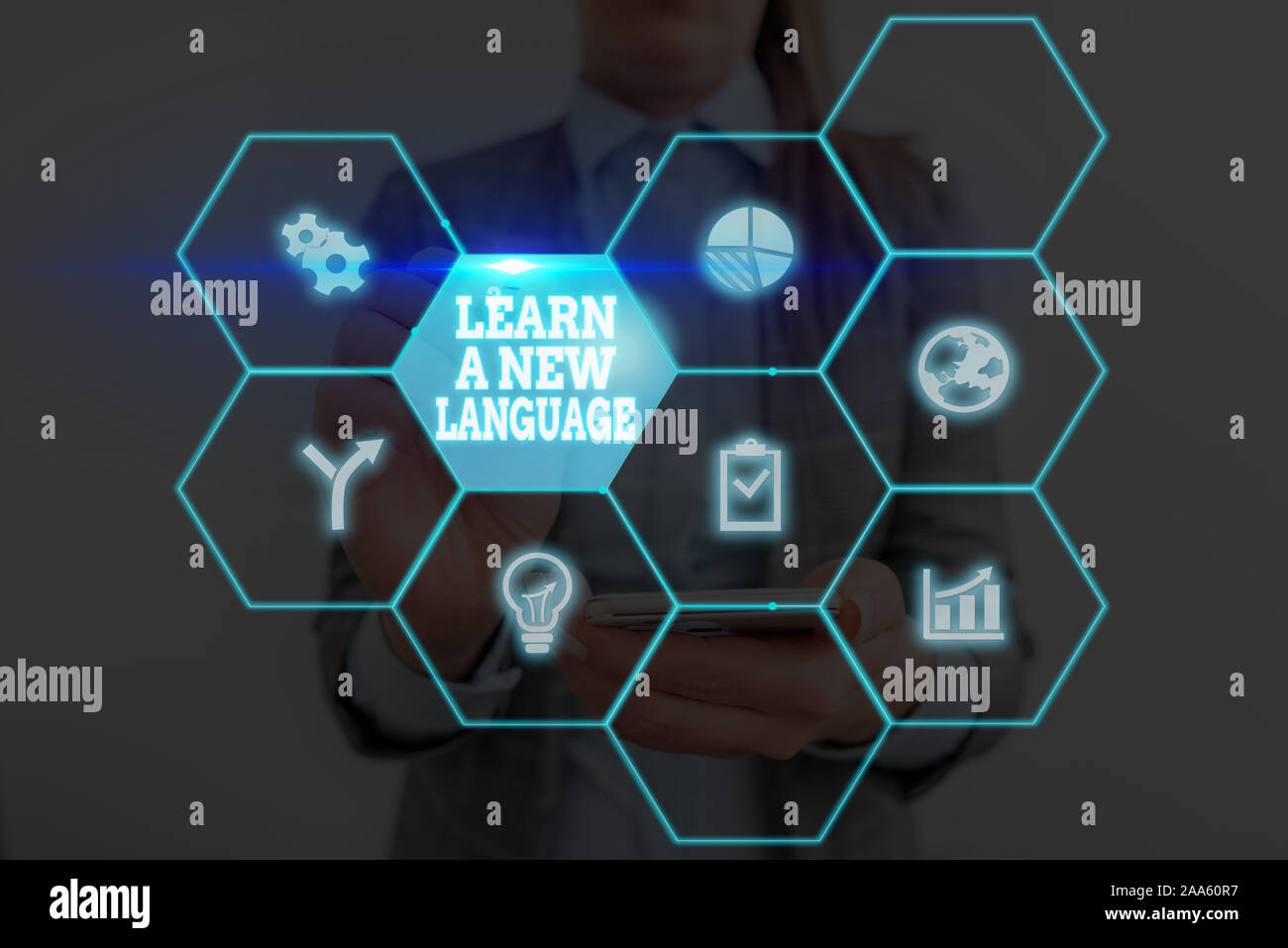 Writing note showing Learn A New Language. Business concept for Study ...