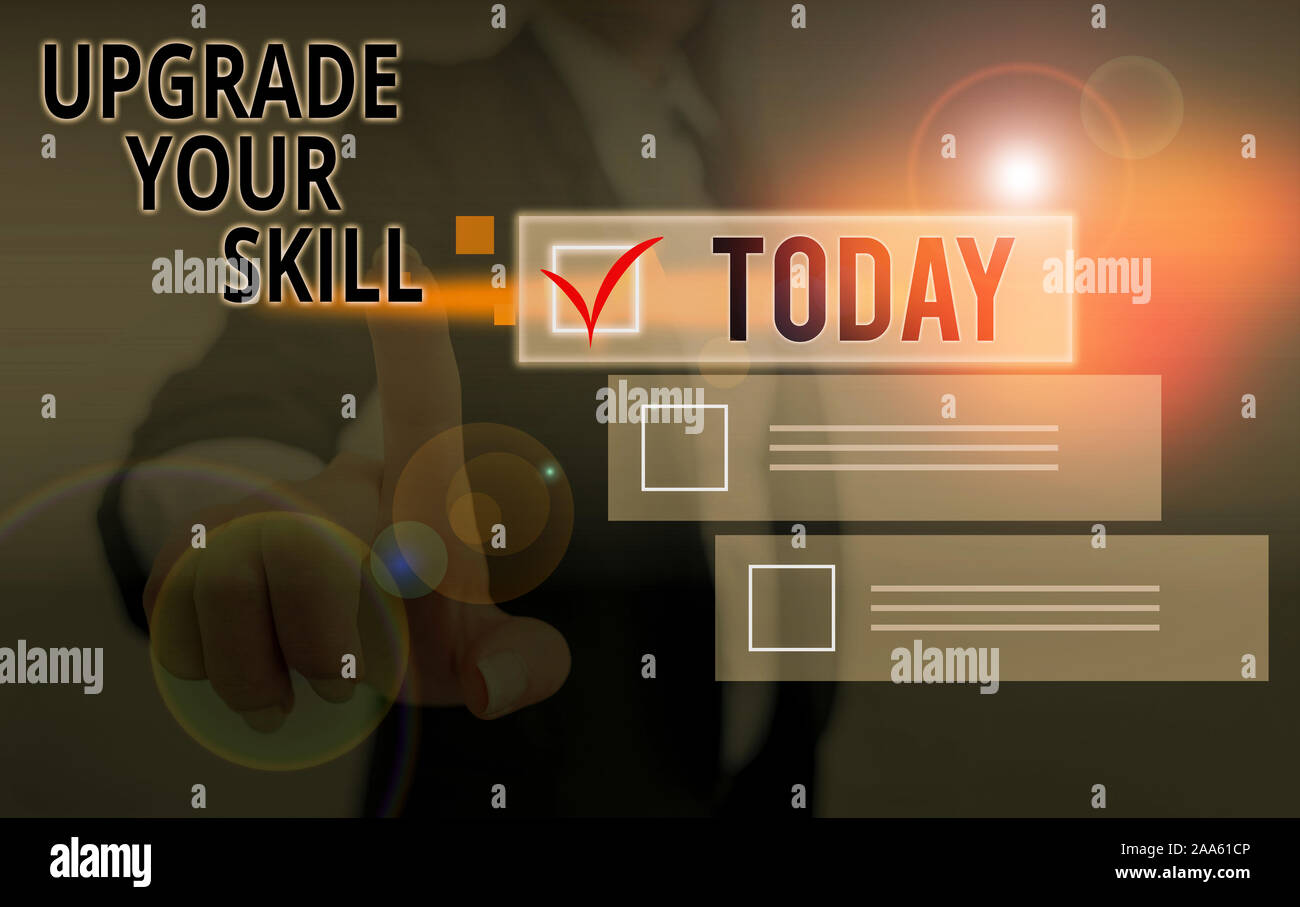 Writing Note Showing Upgrade Your Skill Business Concept For Expand Scope Of Knowledge Optimize