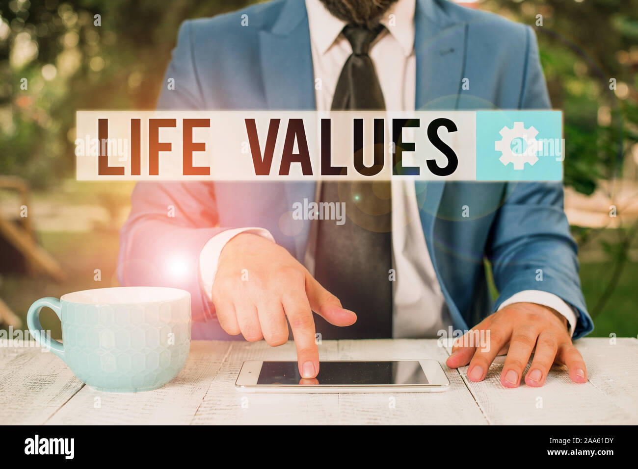 Word writing text Life Values. Business photo showcasing things that ...