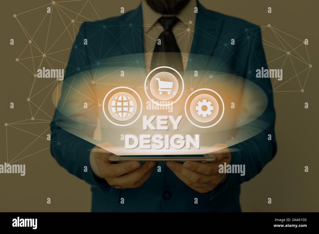 Text sign showing Key Design. Business photo showcasing a necessary or ...