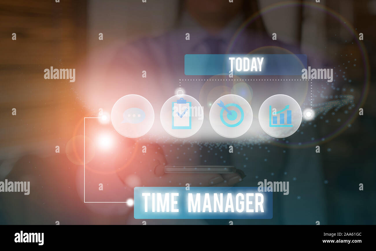 Handwriting text writing Time Manager. Conceptual photo process of ...