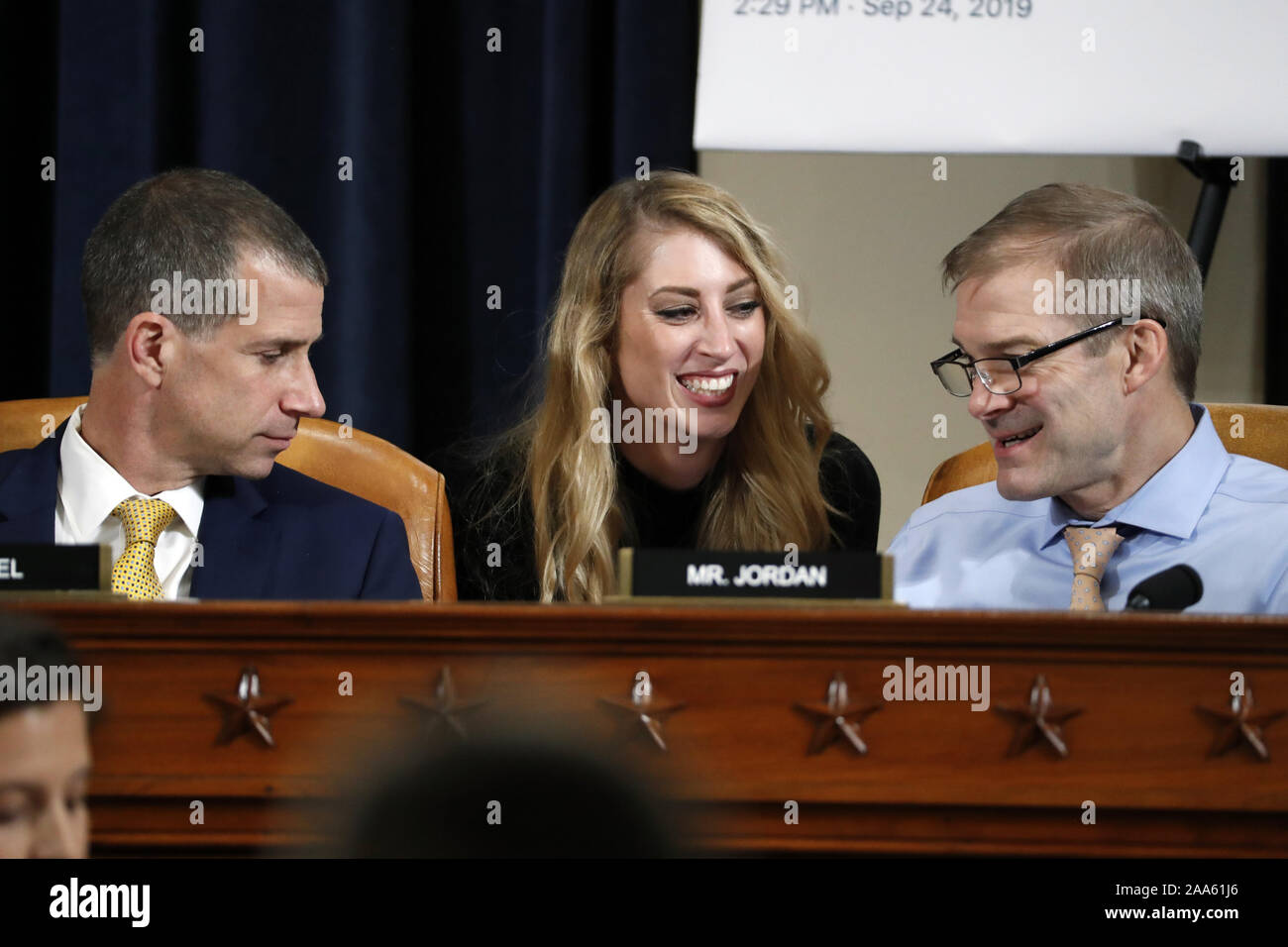 Rep. Jim Jordan, R-Ohio, right, and Steve Castor, the Republican staff ...