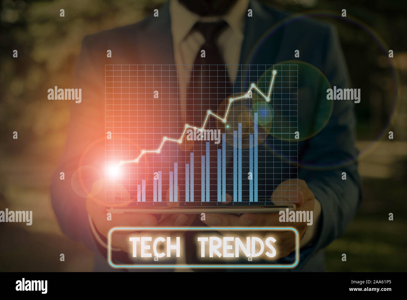Conceptual hand writing showing Tech Trends. Concept meaning technology ...