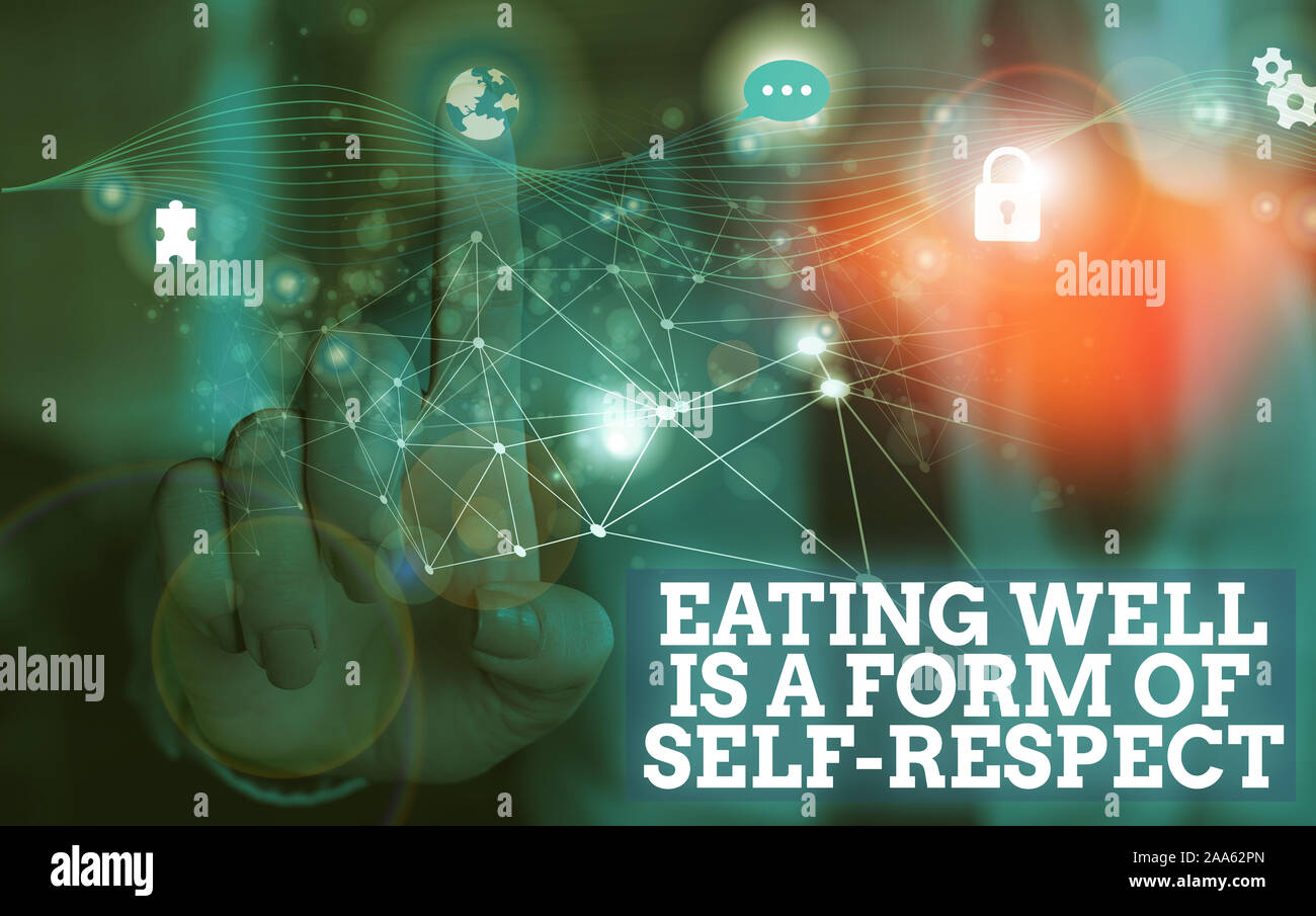 Handwriting text Eating Well Is A Form Of Self Respect. Conceptual ...