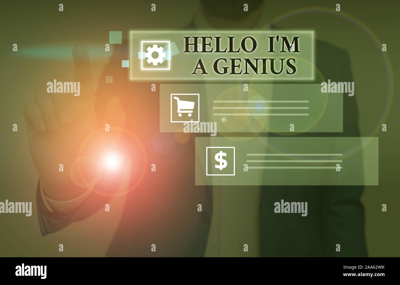 Handwriting text writing Hello I M A Genius. Conceptual photo Introduce ...