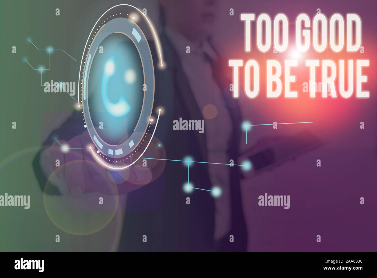 Word writing text Too Good To Be True. Business photo showcasing Extraordinarily Fantastic but ...