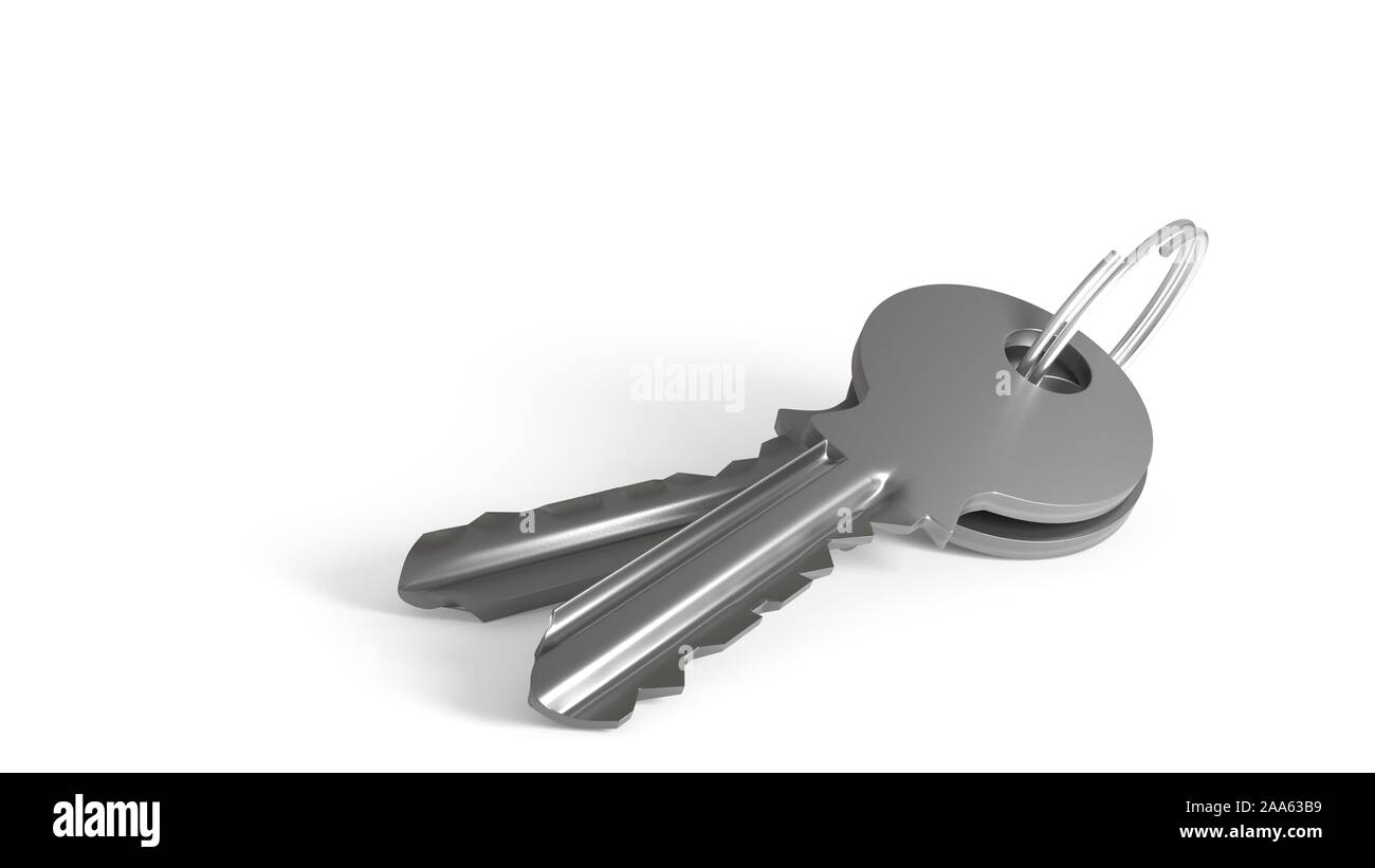 Key object on a white background, 3d render Stock Photo - Alamy