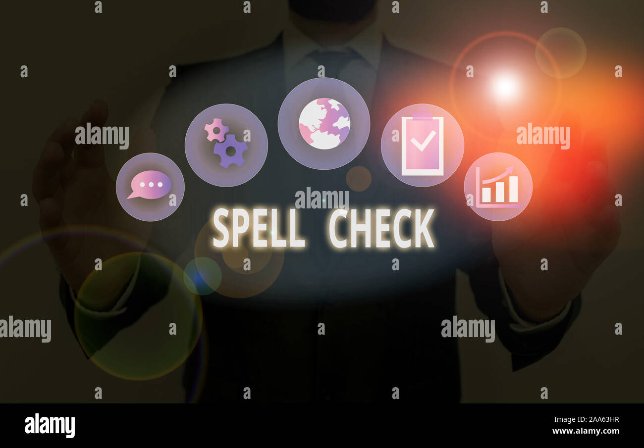 Handwriting text Spell Check. Conceptual photo to use a computer ...