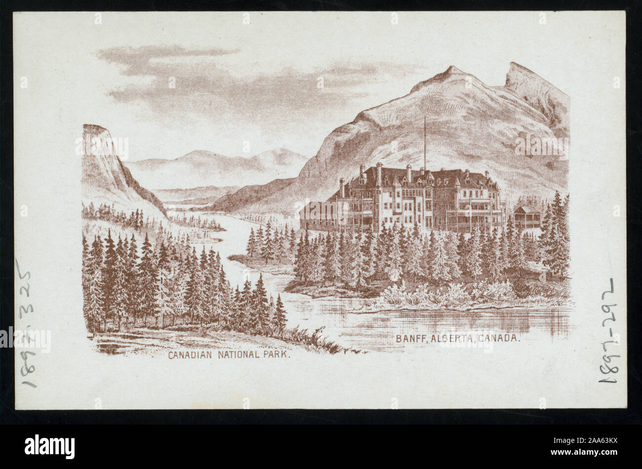 DRAWING OF BANFF, CANADA ON BACK; PRICED MENU;; BUFFET CAR SERVICE ...