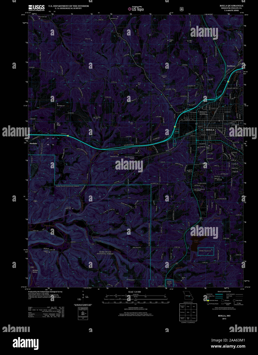 Map of rolla missouri hi-res stock photography and images - Alamy