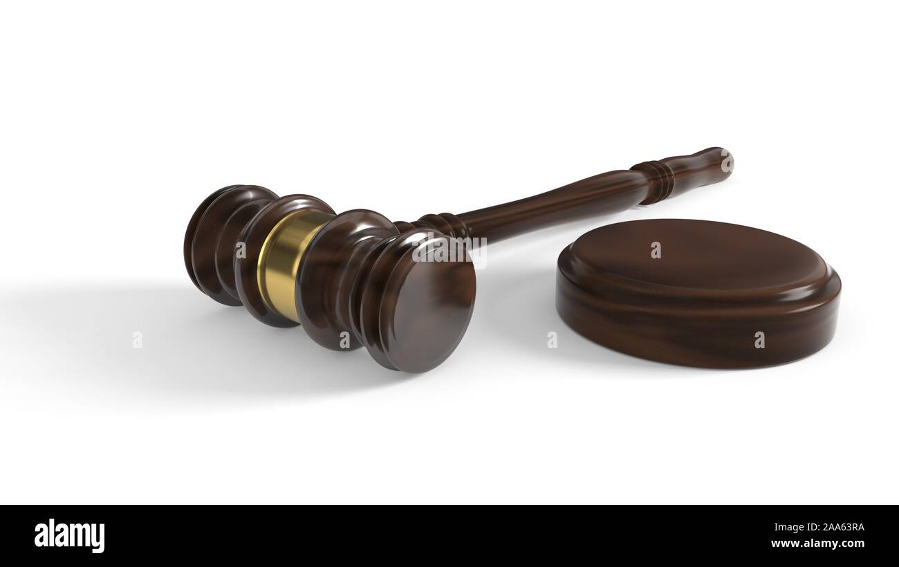 Court gavel on a white background, 3d render Stock Photo - Alamy