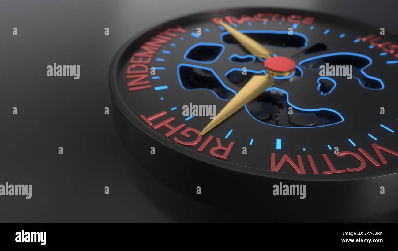 Compensation and litigation background compass concept, 3d render Stock ...