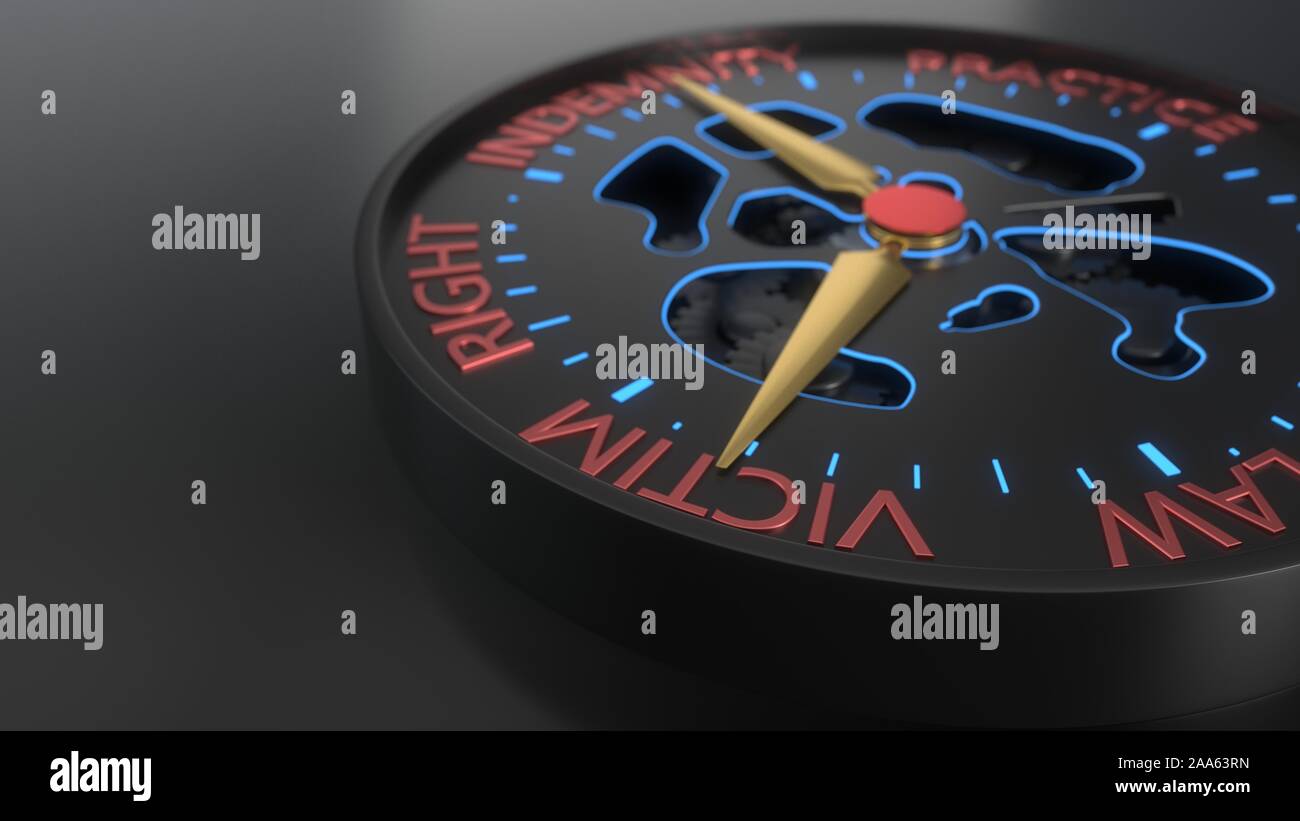 Compensation and litigation background compass concept, 3d render Stock ...