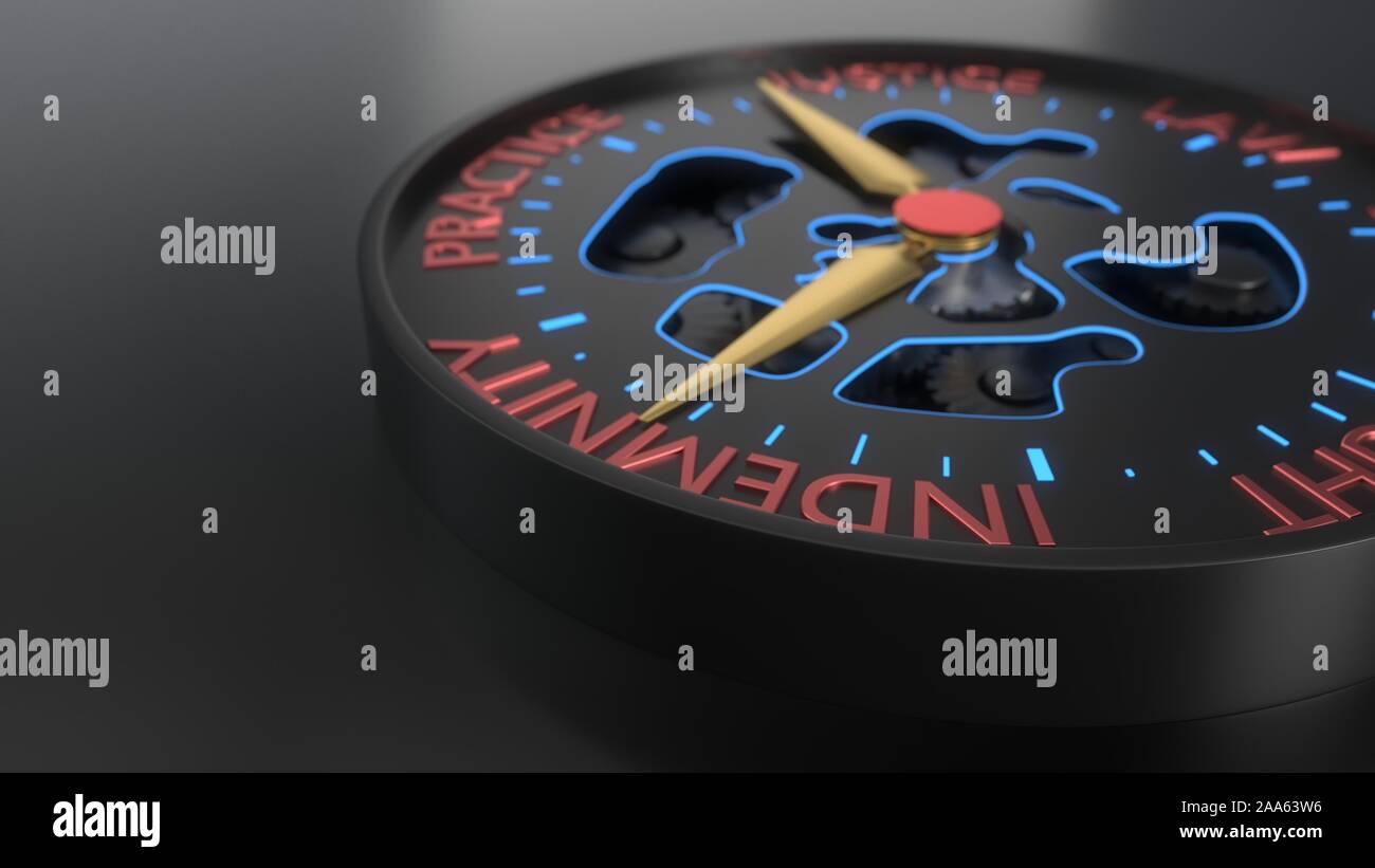 Compensation and litigation background compass concept, 3d render Stock ...