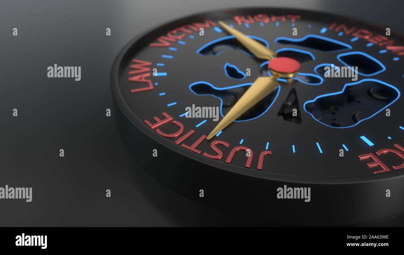 Compensation and litigation background compass concept, 3d render Stock ...