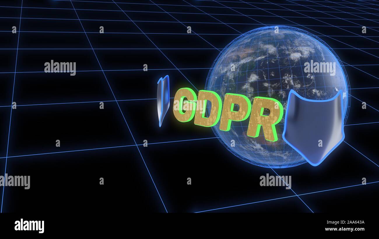 GDPR security concept background, 3d render Stock Photo - Alamy